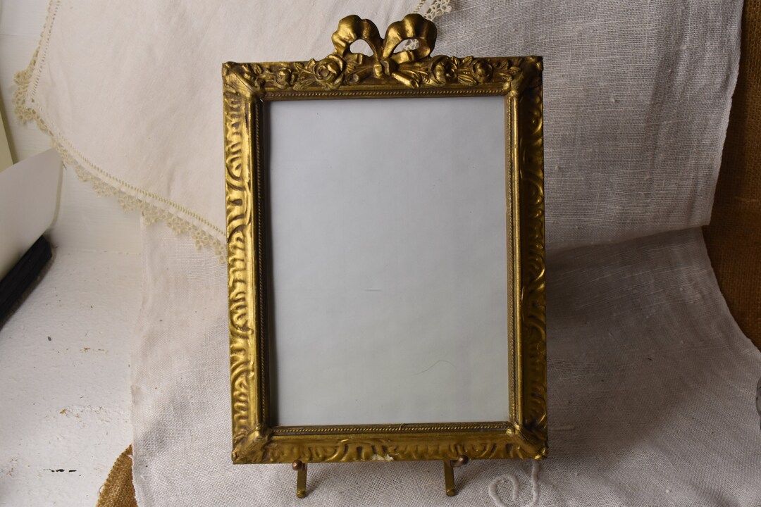 Vintage Ornate Gold Bow Picture Frame / Antique Gold Picture Frame - Etsy