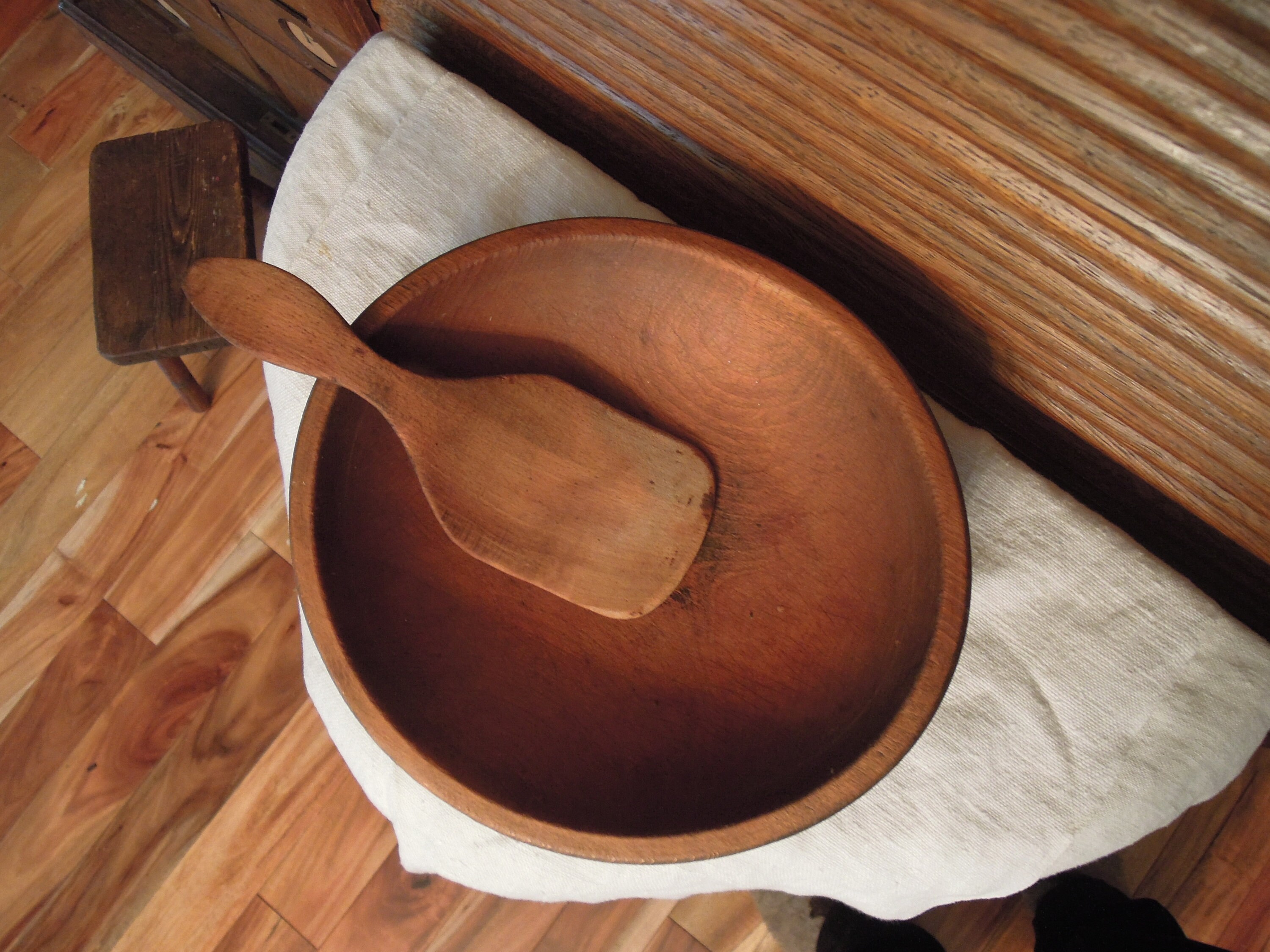 Antique Wood Butter Bowl and Paddle Spoon / Vintage Wooden | Etsy