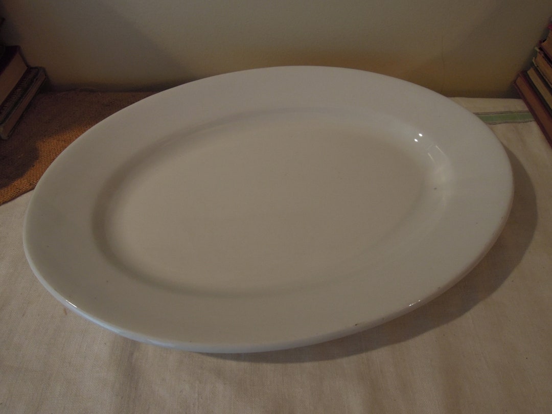 Vintage Ironstone Platter / Antique White Ironstone Platter / J & G ...