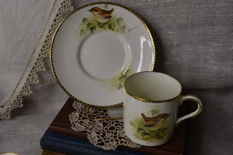 Vintage Royal Worcester Set of Four Cup & Saucer Set / Signed Edward ...