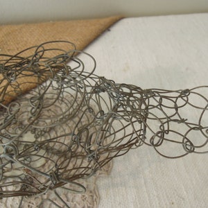 Vintage Chicken Wire Egg Basket / Wire Gathering Basket / Chicken Wire ...