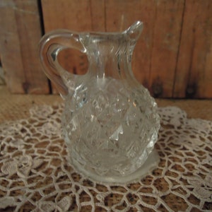 Vintage Pressed Glass Condiment Set / 1930's Glass Salt and Pepper ...