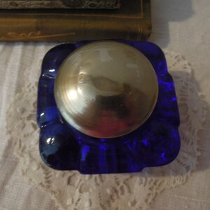 Vintage Glass Blue Ink Well / Square Ribbed Glass Inkwell - Etsy