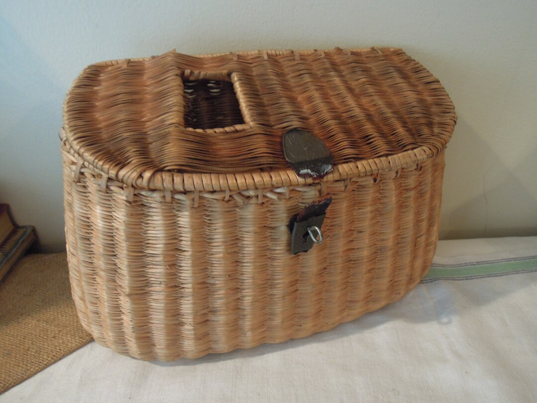 Vintage Fishing Creel Basket Handle / Antique Fly Fishing Creel ...