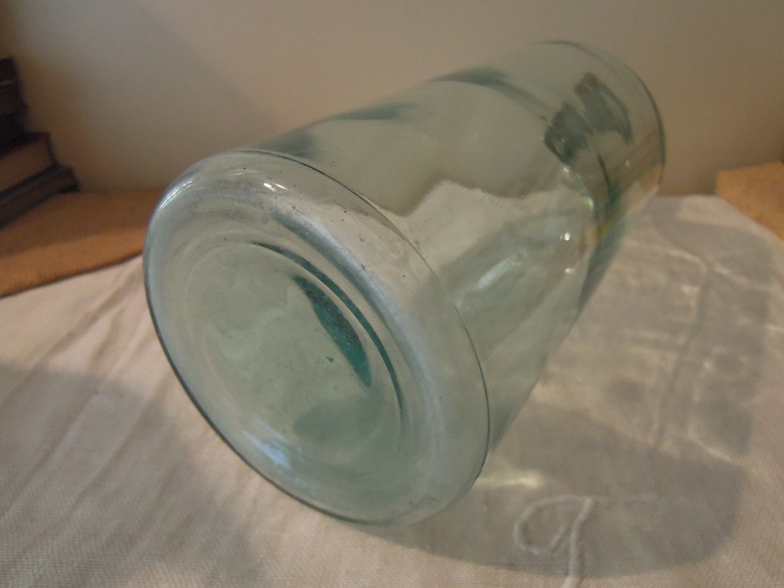 Antique Karl Hutter Glass Bottle / Antique Water Bottle Blue Glass With ...