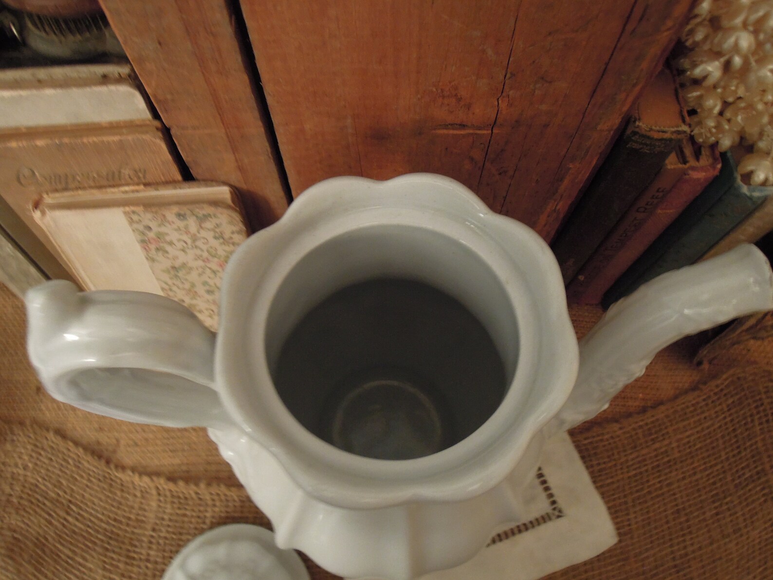 Vintage Jacob Furnival Ironstone Tea Pot / Antique English White ...