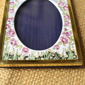 Vintage Halcyon Days Enamels Picture Frame / Floral Enamel Mat in Mini ...