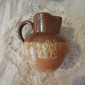 Antique Miniature Doulton Lambeth Harvest Jug / Salt Glaze Royal Dalton ...