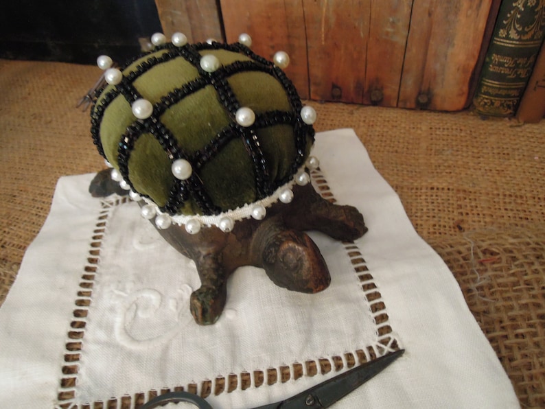 Vintage Turtle Pincushion OOAK / Cast Iron Turtle Pin Cushion ...