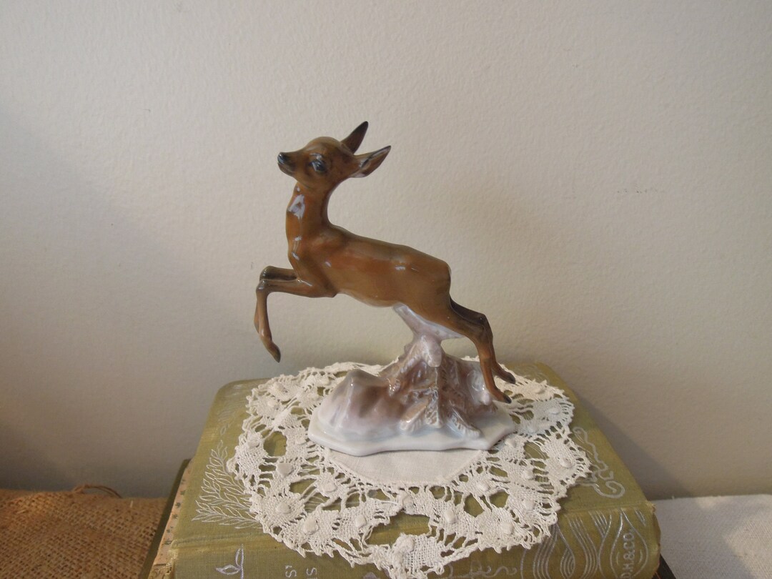 Vintage Leaping Brown Doe / German Rosenthal Porcelain Figurine ...