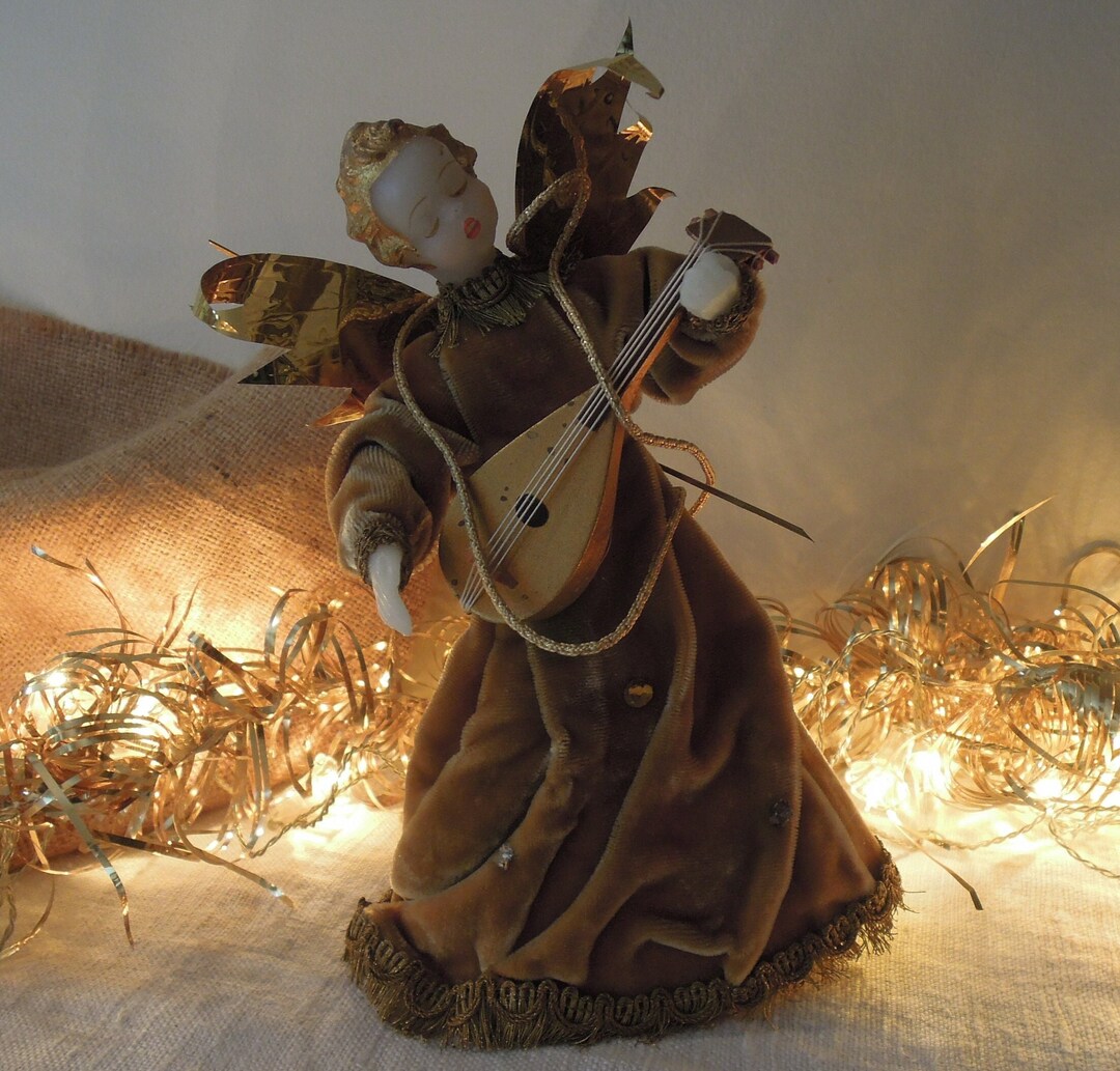 Vintage German Wax Angel / Christmas Tree Topper / Koestel German Wax ...