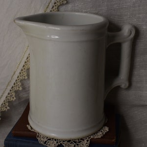 Vintage Ironstone Pitcher / White Irostone Water Pitcher / Simple ...