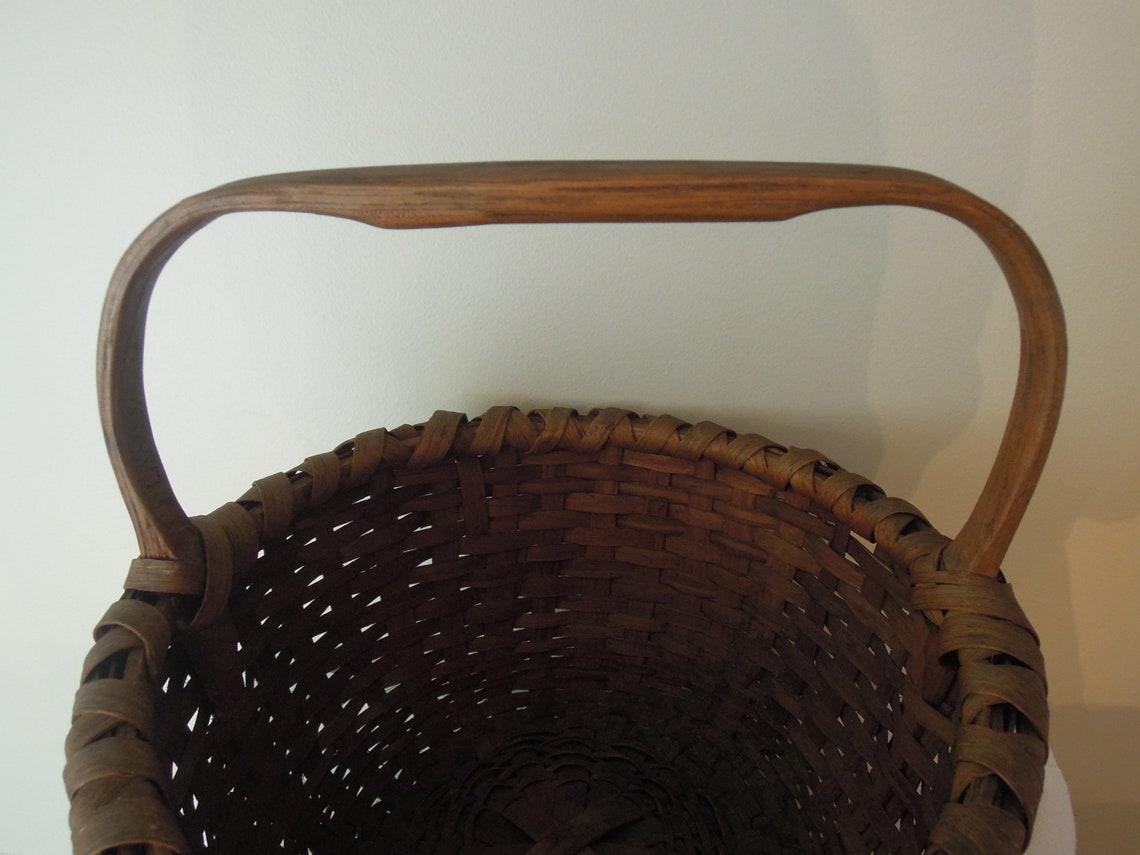 Antique Splint Basket / Vintage Handwoven Primitive Splint - Etsy