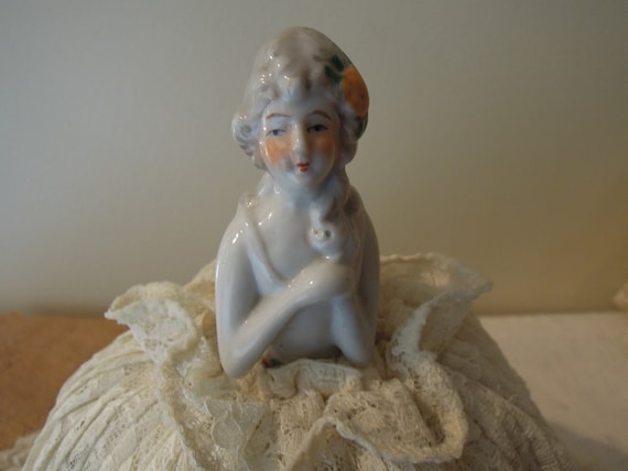 Vintage Porcelain Lady Pin Cushion / Half Doll German Bisque - Etsy
