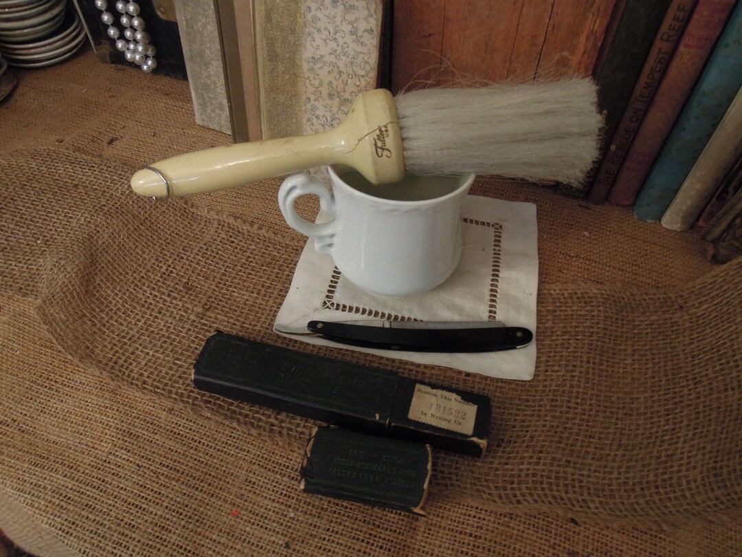 Vintage Shaving Collection / Barber Fuller Yellow Brush / Dixie Barber ...