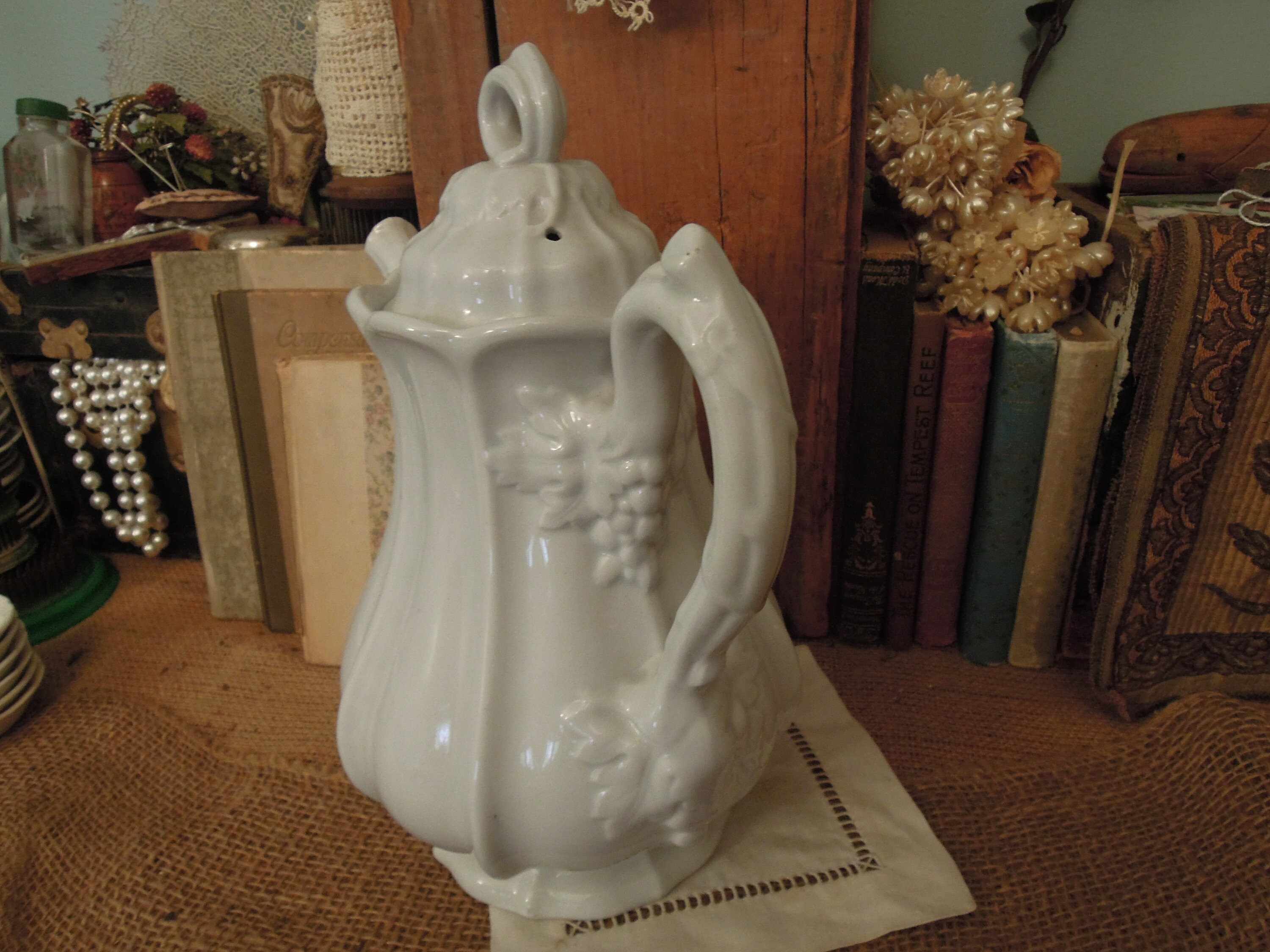Vintage Jacob Furnival Ironstone Tea Pot / Antique English White ...