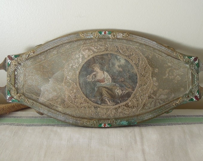 Vintage Victorian Vanity Tray / Antique Vanity Tray With Metallic ...