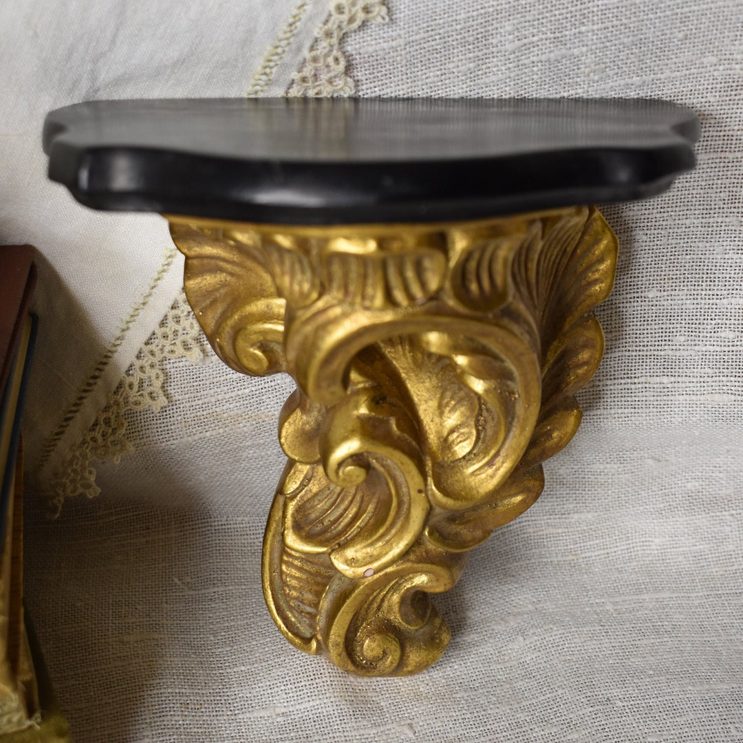 Vintage Florentine Gold Wall Sconce Shelf / Gold Italian Florentine ...