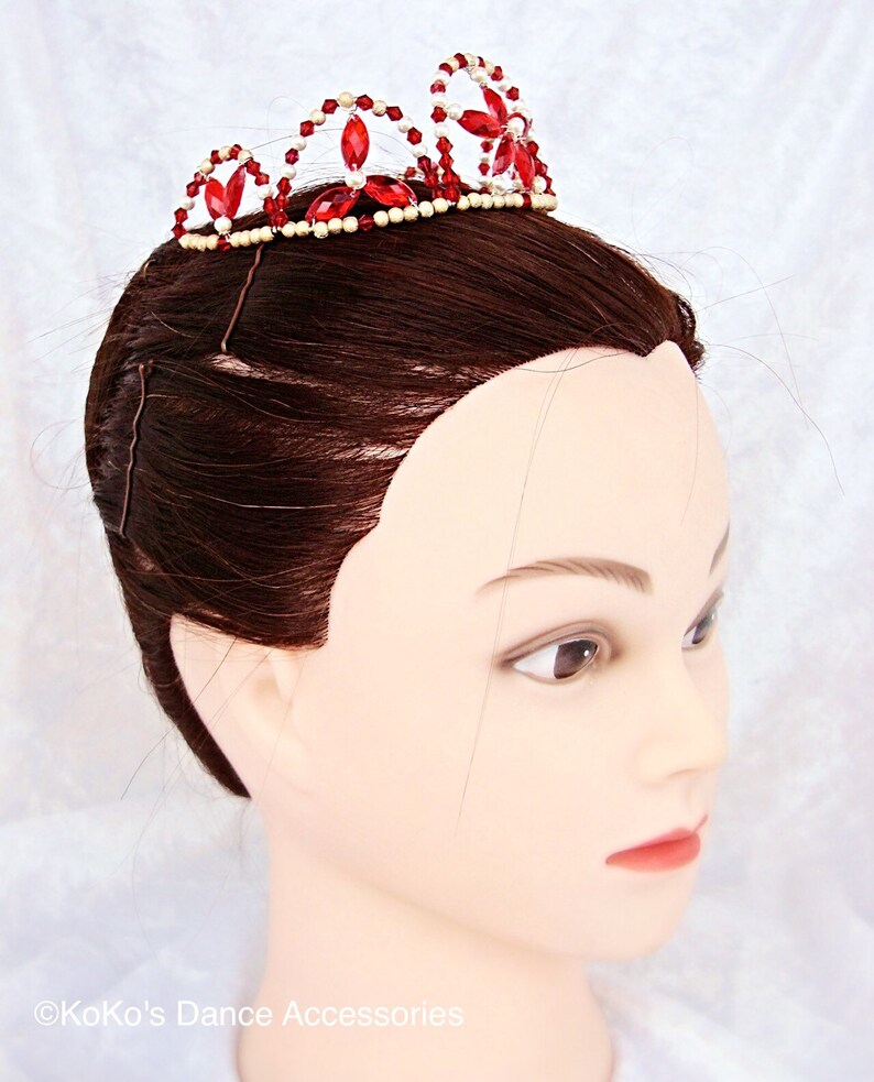 Red and Gold Ballet Tiara. Compact, but Stands Out. Ruby - Etsy