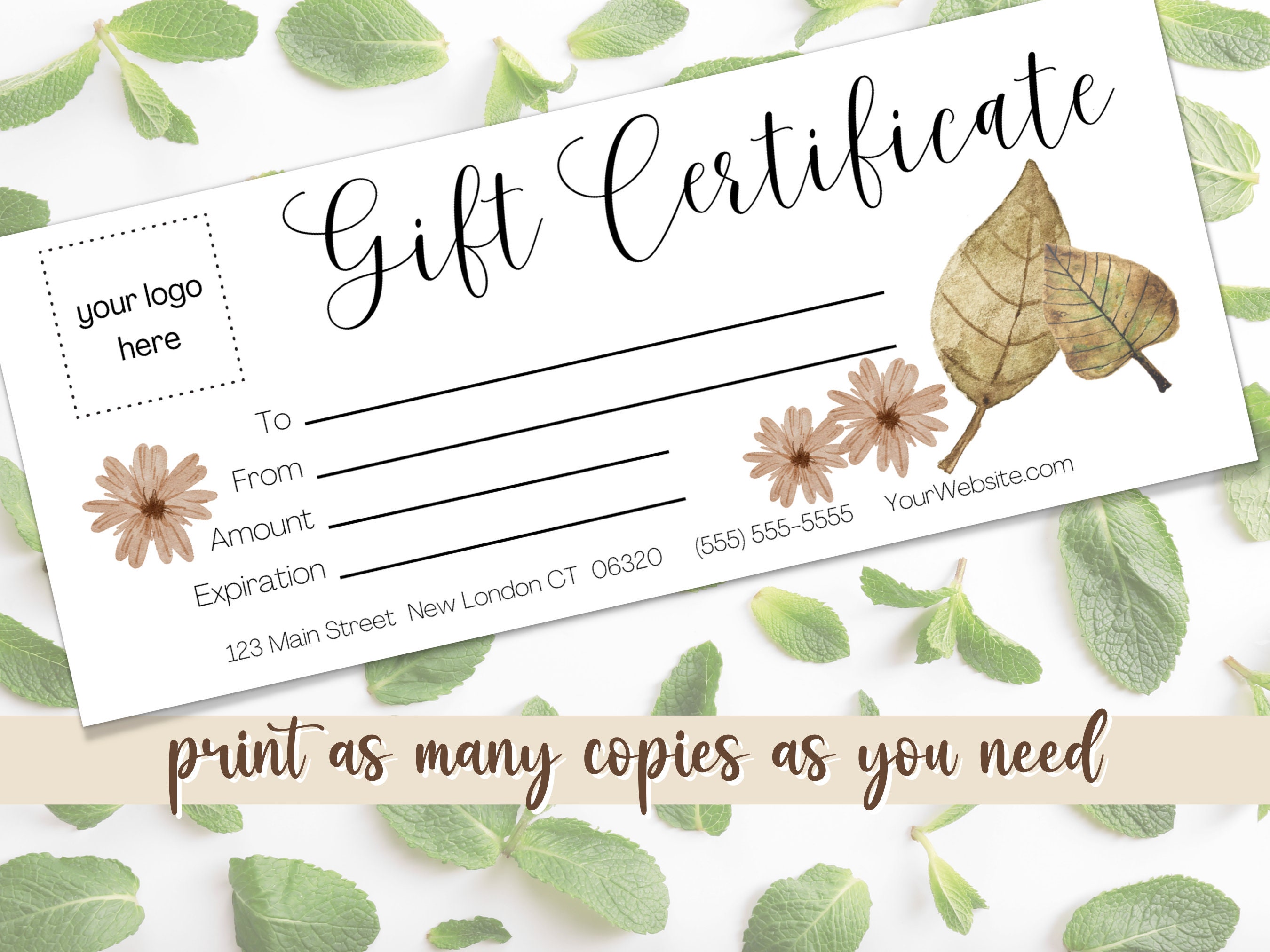 Printable Gift Card Coupons Gift Voucher Gift Certificate Template ...