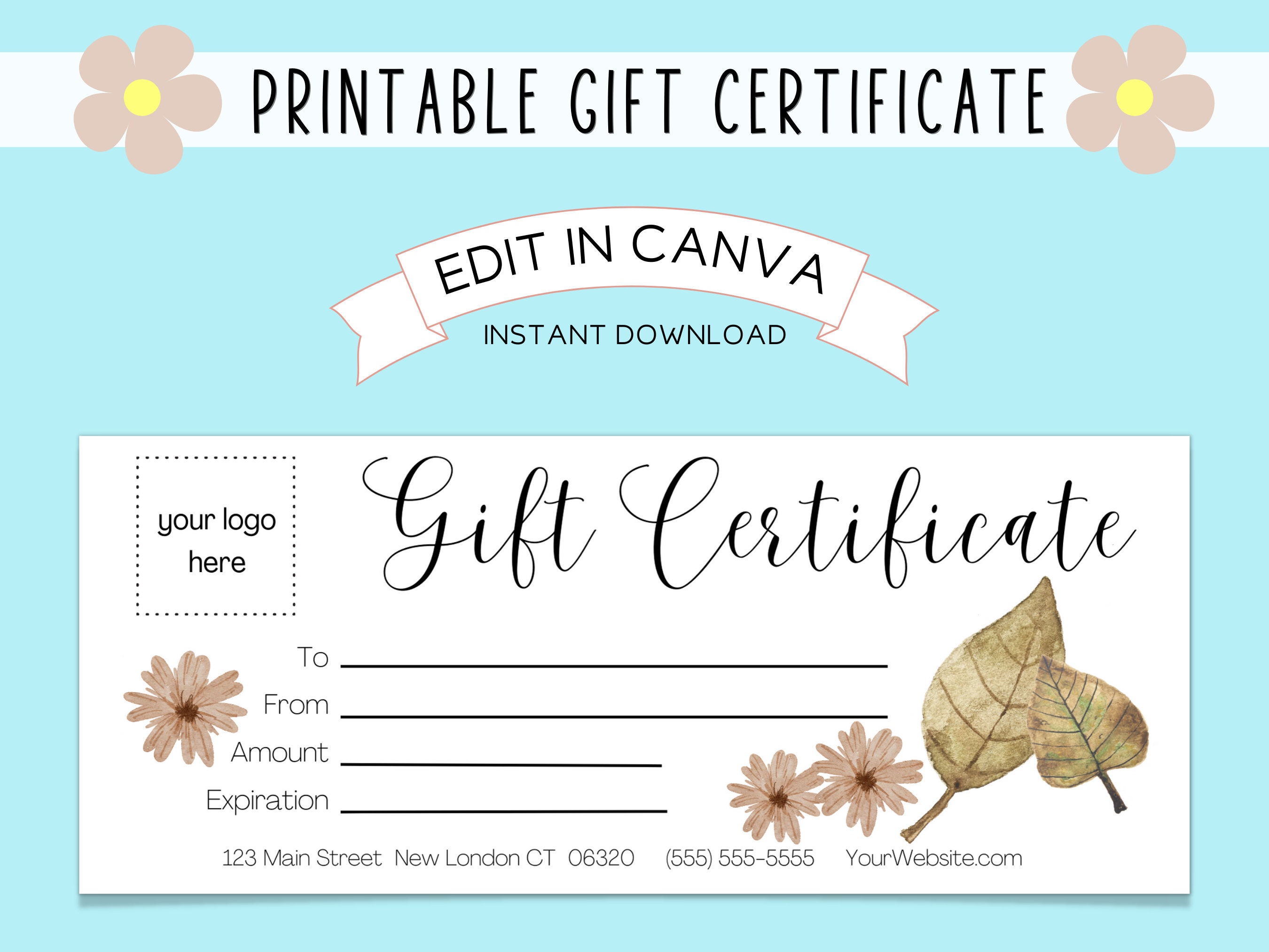 Printable Gift Card Coupons Gift Voucher Gift Certificate Template ...