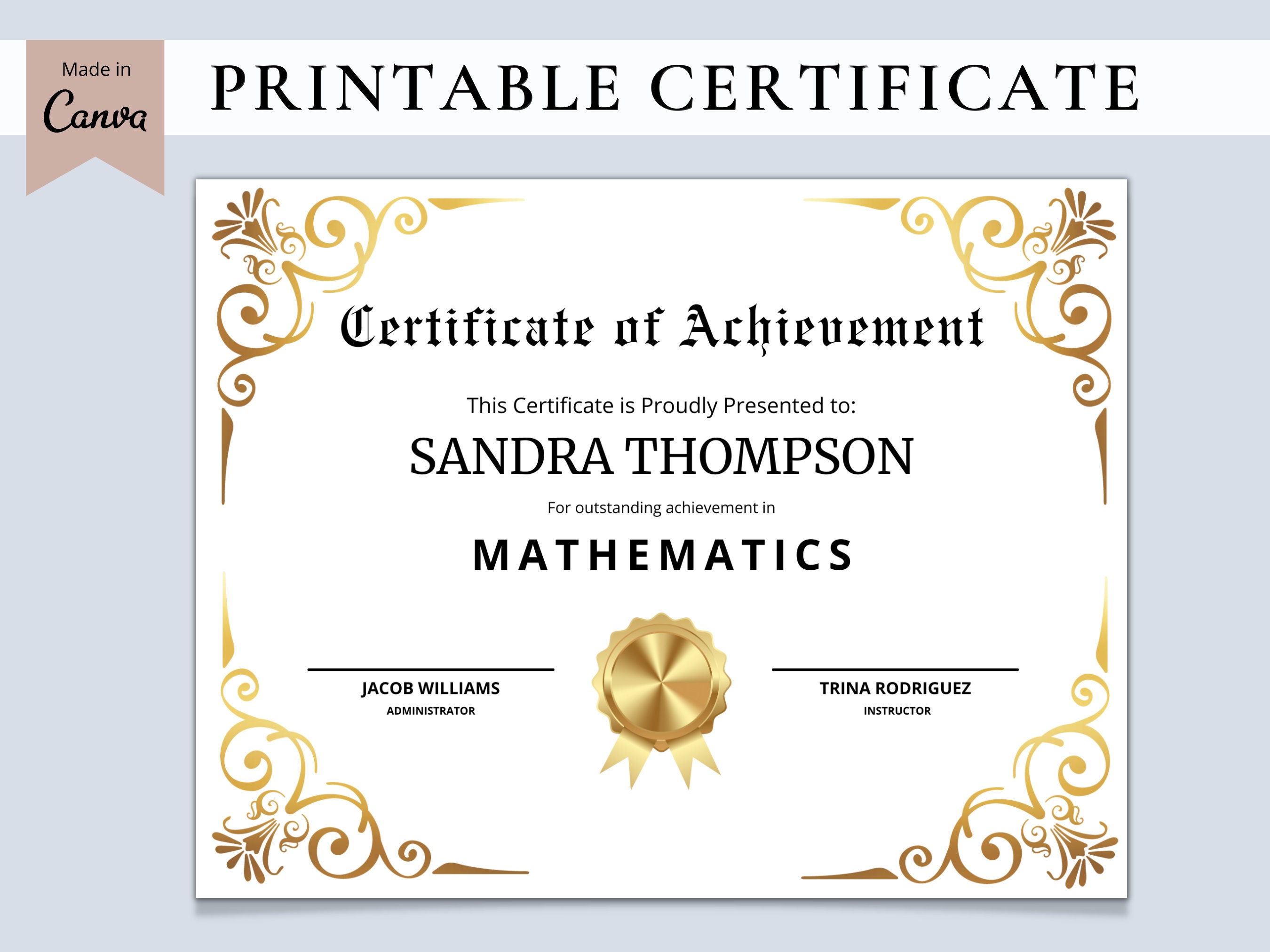 Certificados imprimibles Plantilla de certificado Plantilla de - Etsy ...