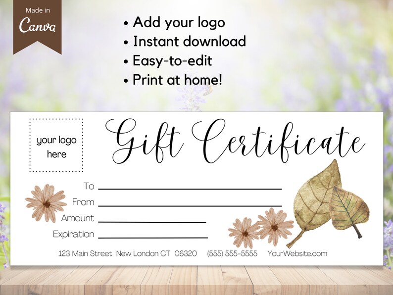 Printable Gift Card Coupons Gift Voucher Gift Certificate Template ...