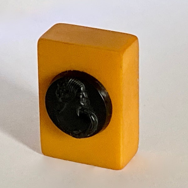 Black Bakelite Cameo - Etsy