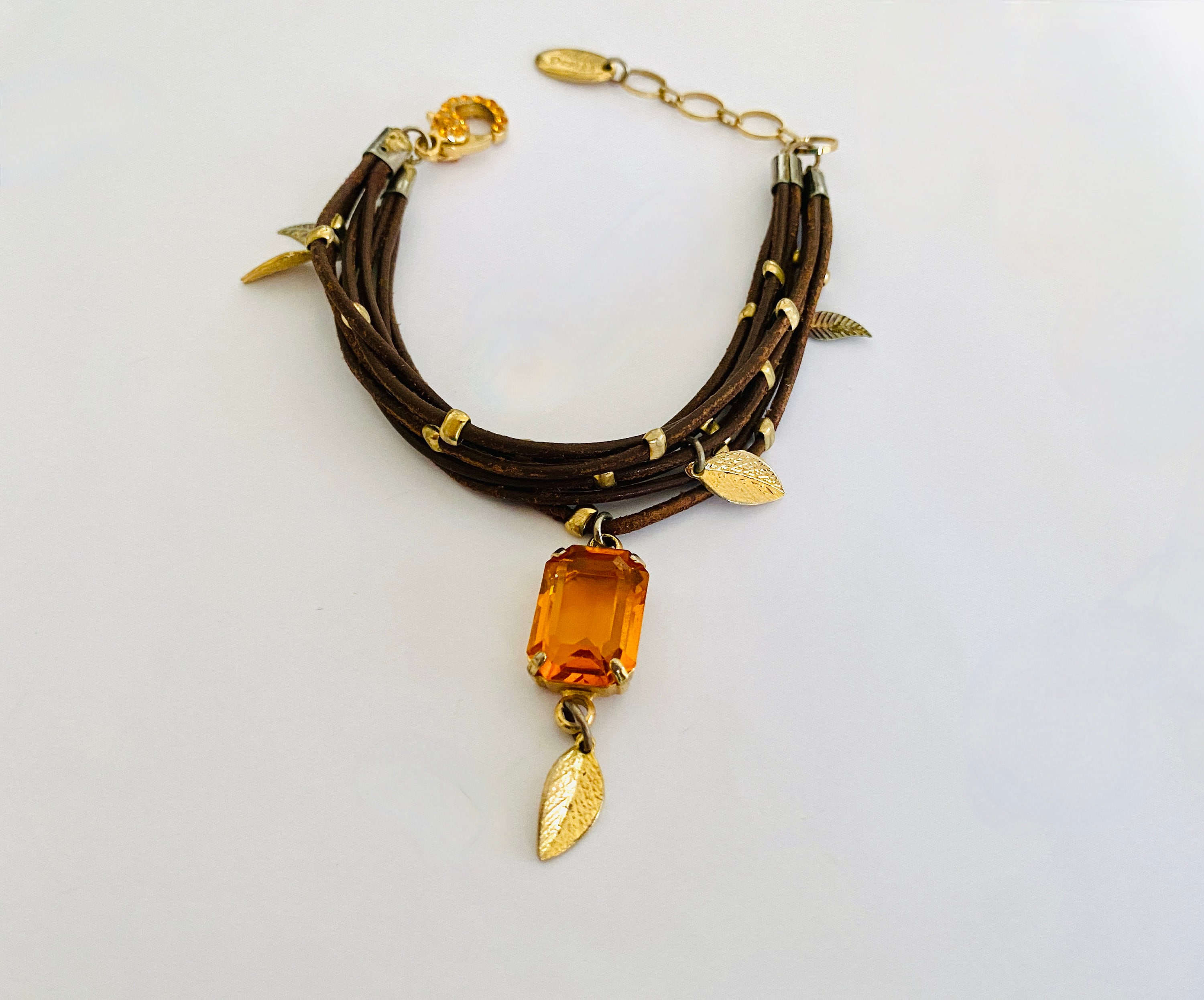 Unique "sade Design" Multi Strand Bracelet, Eight Strands of Leather ...
