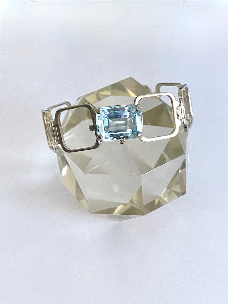 Unique Sterling Silver Open Square Link Bracelet With Center - Etsy