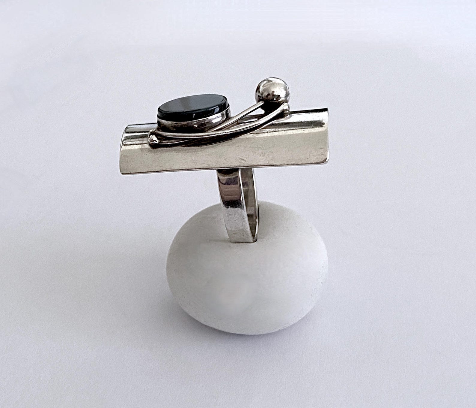 Israeli Artisan Avi Soffner Modernist Ring, Solid Sterling Silver ...
