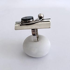 Israeli Artisan Avi Soffner Modernist Ring, Solid Sterling Silver ...