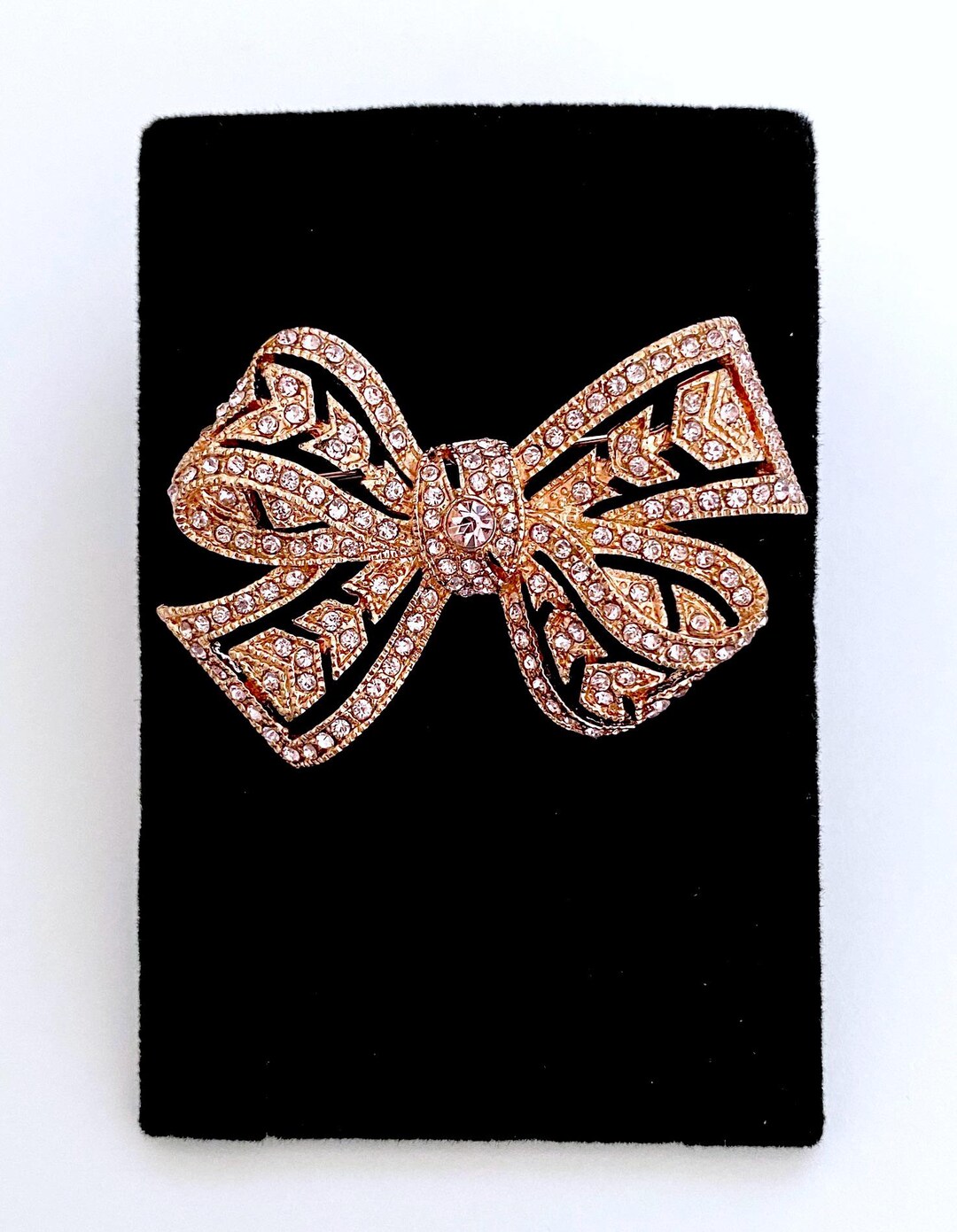 Sparkling Pink Rhinestone Bow Brooch by Kenneth Jay Lane, Beautiful ...