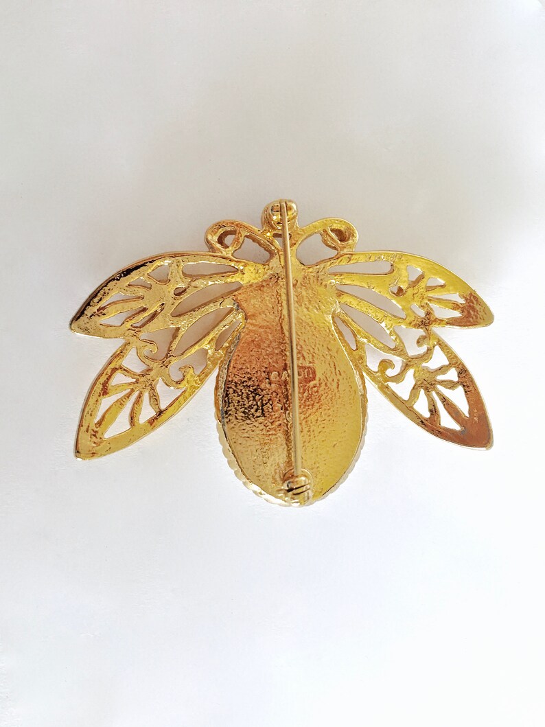 Vintage Avon "nature's Flight" Bee With Large Faux Cabochon Pearl and ...