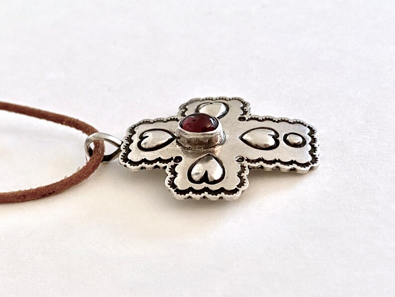 Sterling Southwestern Cross on 18 Leather Cord With - Etsy