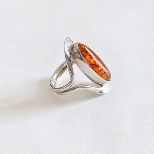 Dominique Dinouart Designs, Sterling Silver Ring With Large Oval Amber ...