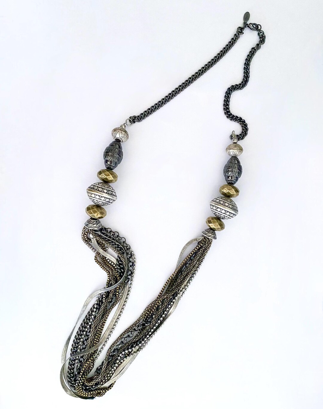 Vintage Fern Mallis Mixed Metals 34" Necklace, Fern Finds Costume ...