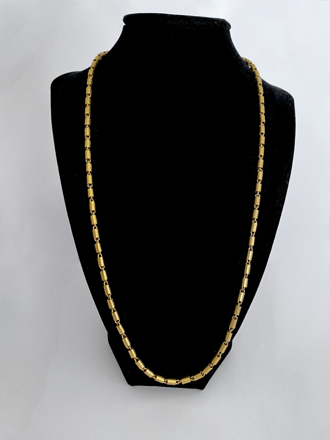 Crown Trifari Tube Chain Necklace With Screw Barrel Clasp, 1970s ...