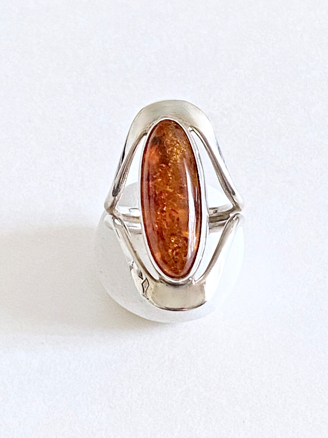 Dominique Dinouart Designs, Sterling Silver Ring With Large Oval Amber ...