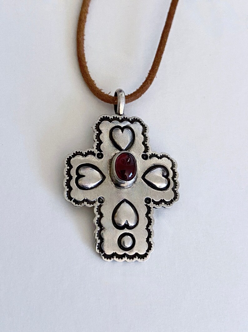 Sterling Southwestern Cross on 18 Leather Cord With - Etsy