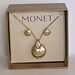 Vintage Signed Monet Pearl and Crystal Pendant With Matching Earrings ...
