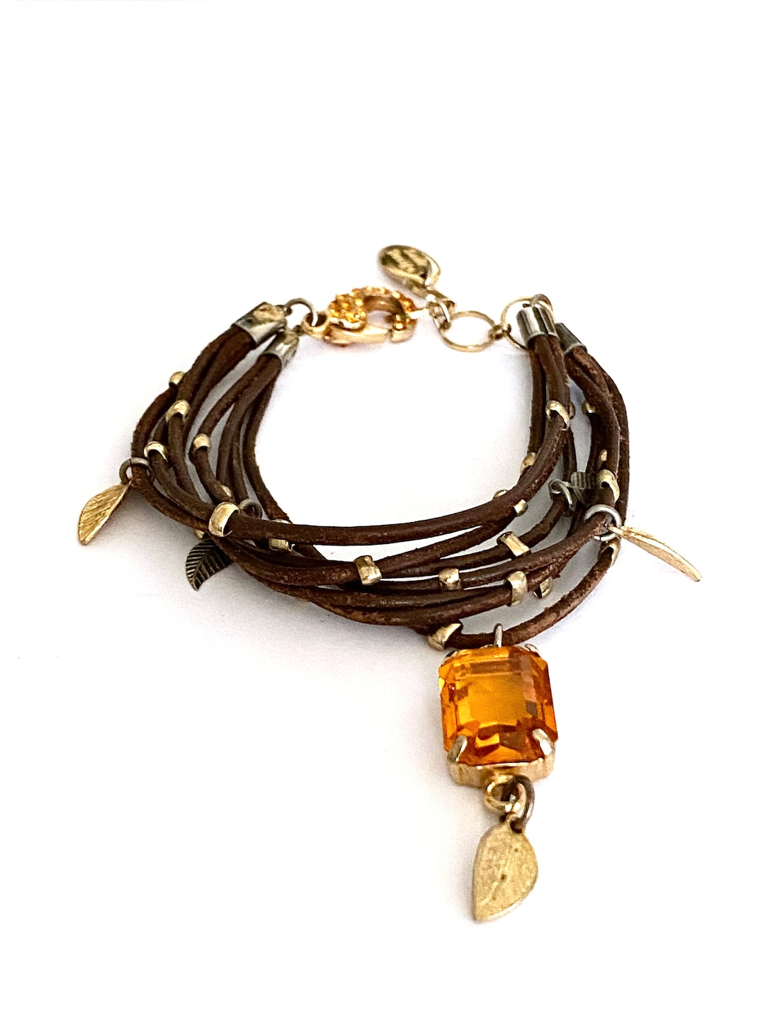 Unique "sade Design" Multi Strand Bracelet, Eight Strands of Leather ...