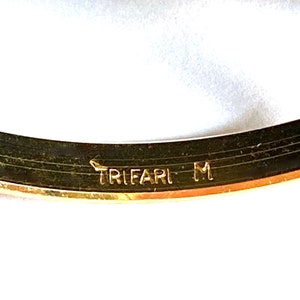 Vintage Trifari Stackable Diamond Cut Gold Tone Bangle Bracelet, Signed ...
