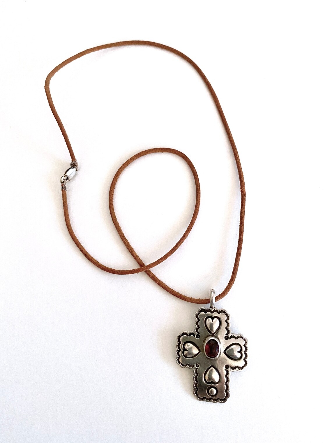 Sterling Southwestern Cross on 18 Leather Cord With - Etsy