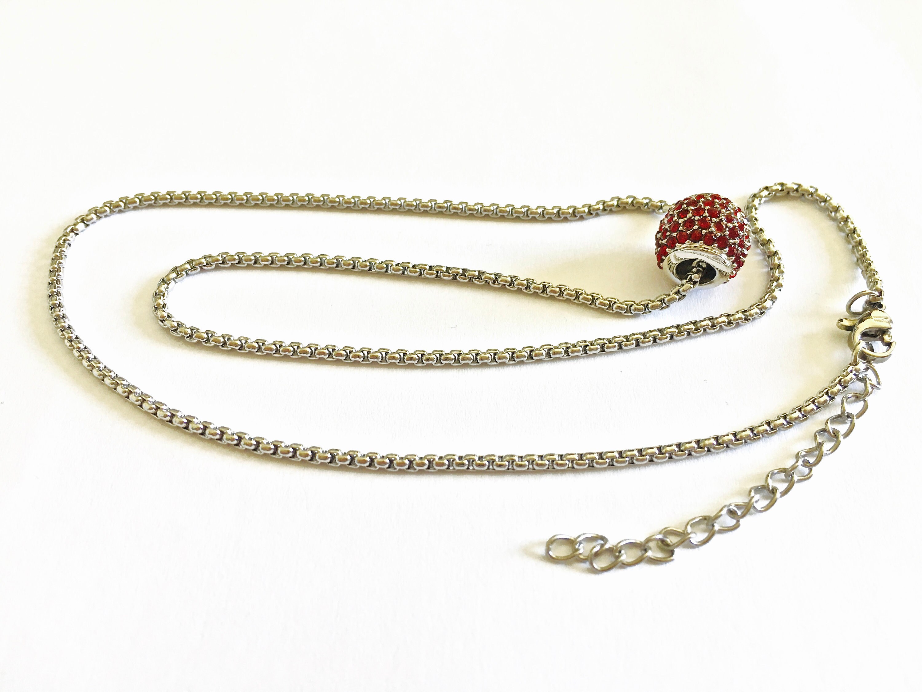 Sparkling Red Crystal Pave Style Charm Suspended on 18 - Etsy