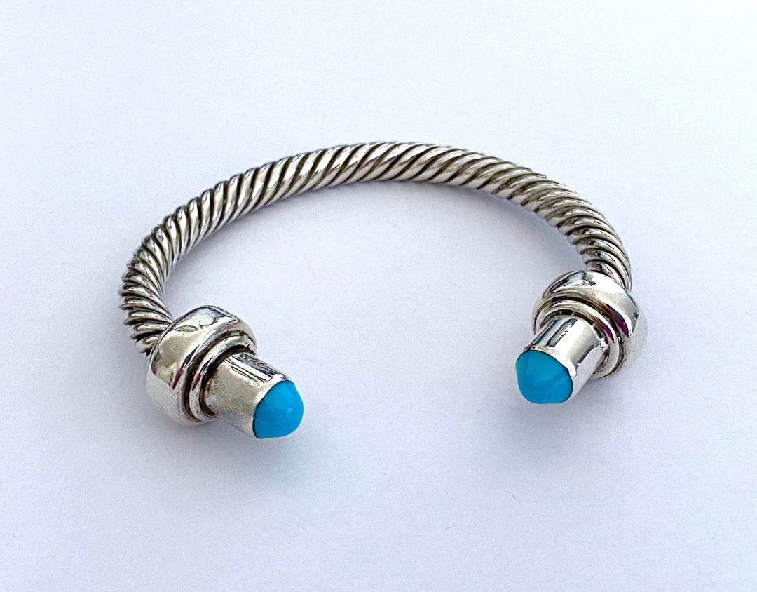 Classic Cable Cuff Bracelet of Sterling Silver and Finished With ...