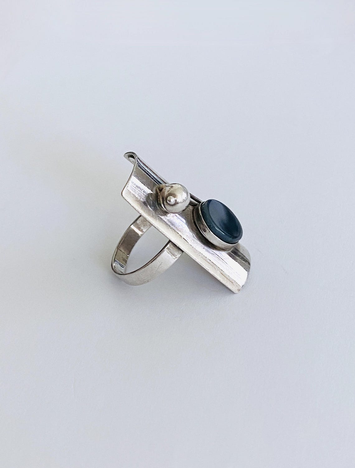 Israeli Artisan Avi Soffner Modernist Ring, Solid Sterling Silver ...