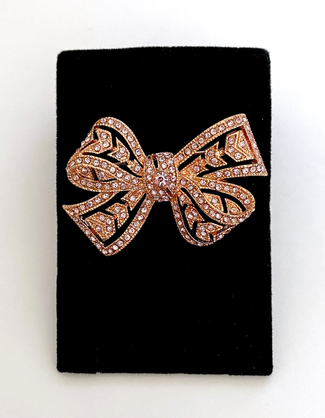 Sparkling Pink Rhinestone Bow Brooch by Kenneth Jay Lane, Beautiful ...