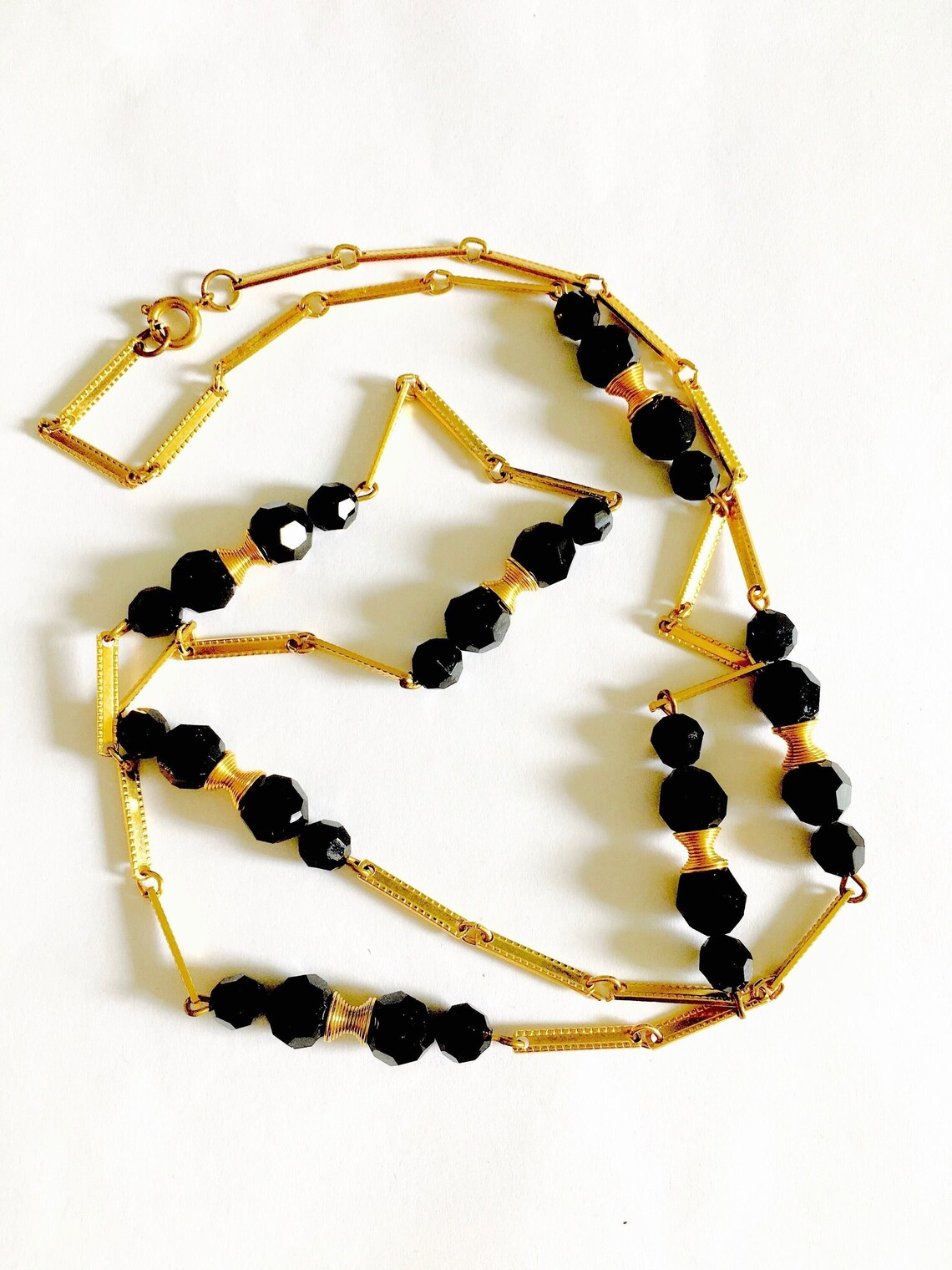 Elegant 30 Faceted Sparkling Black Glass Bead Station - Etsy