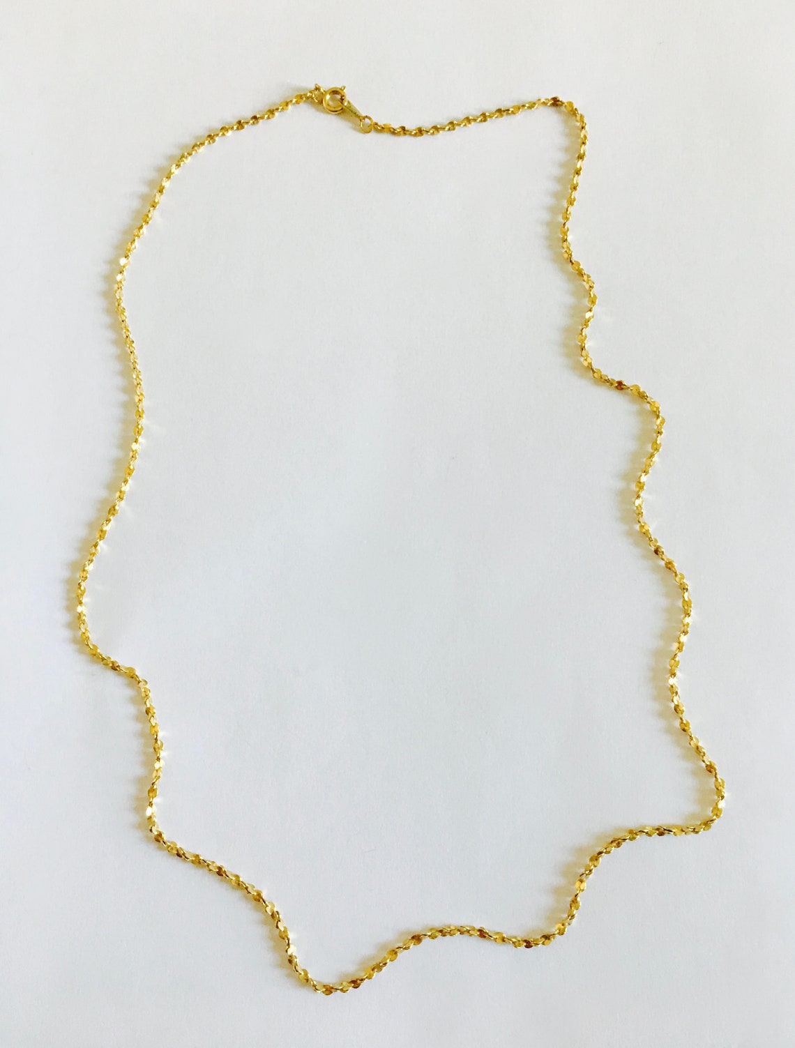 Vintage Sparkling 24" Twisted Gold Tone Chain, Stackable Chain, Casual ...